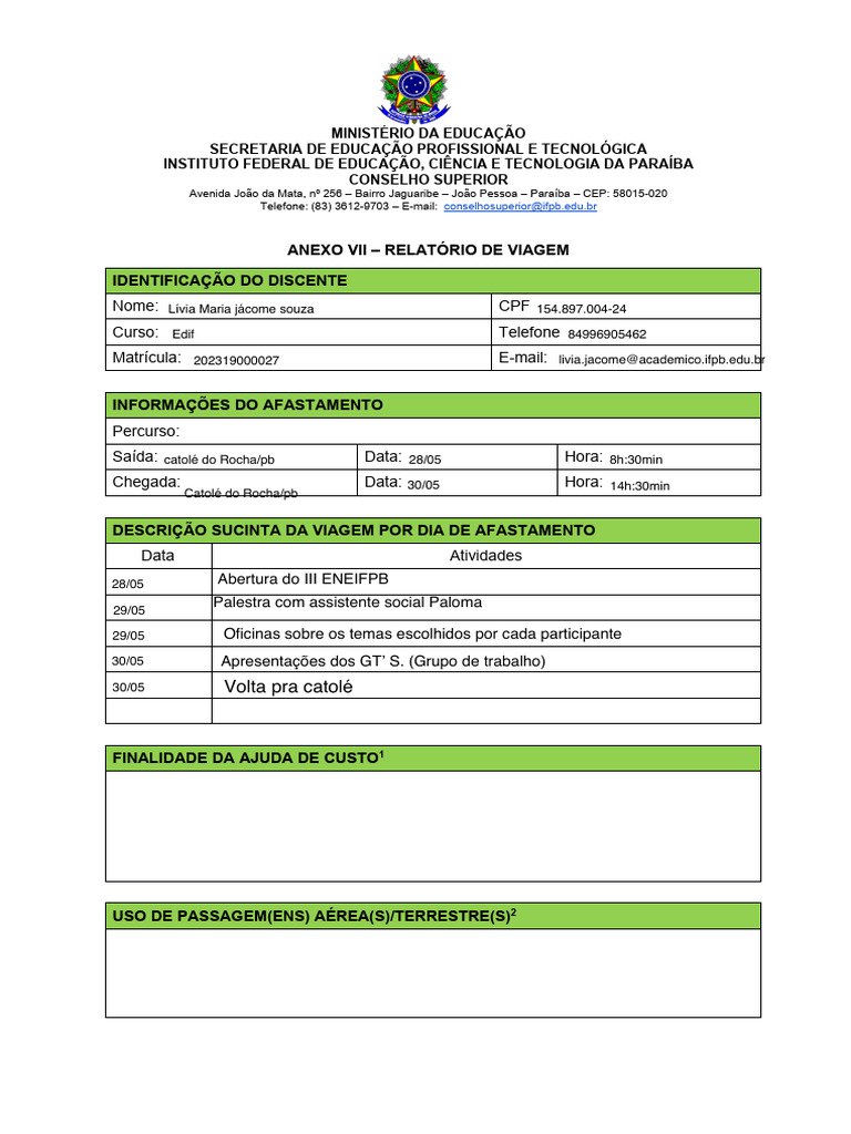Resolucao_63-2023-ANEXO_VII%E2%80%93RELATORIO_DE_VIAGEM_assinado | PDF