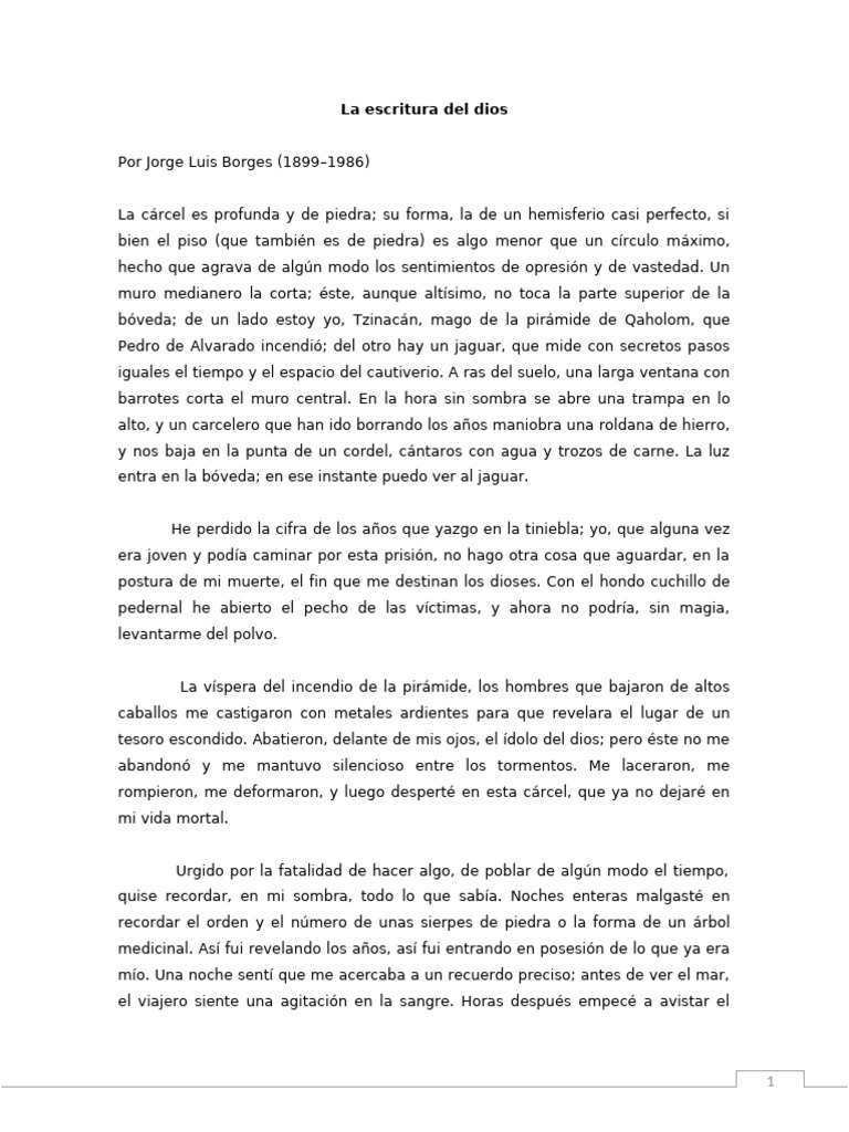 Borges Jorge Luis - La Escritura Del Dios | PDF