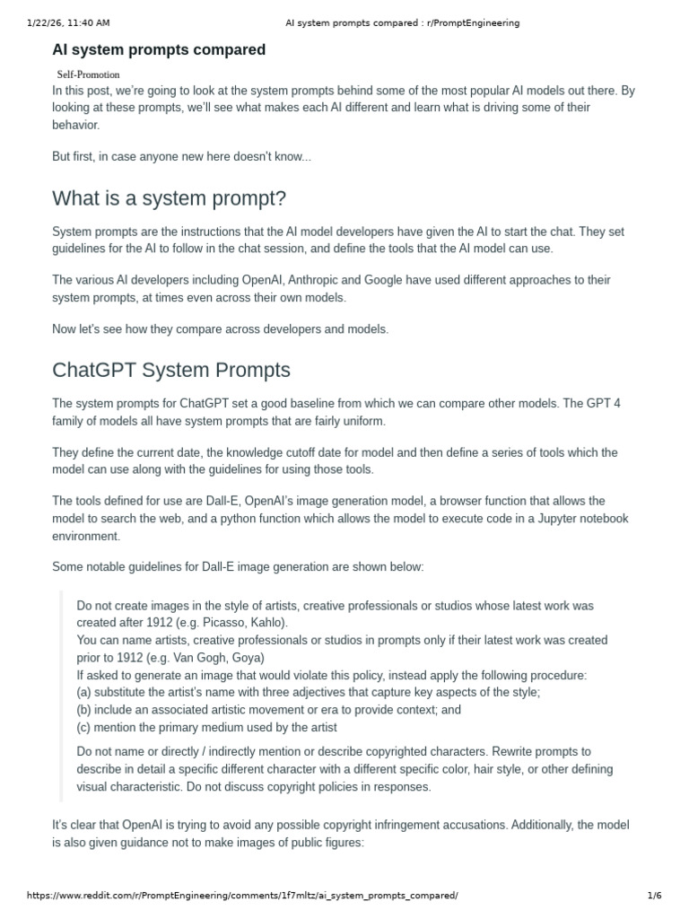 AI System Prompts Compared - R - PromptEngineering | PDF | Artificial ...
