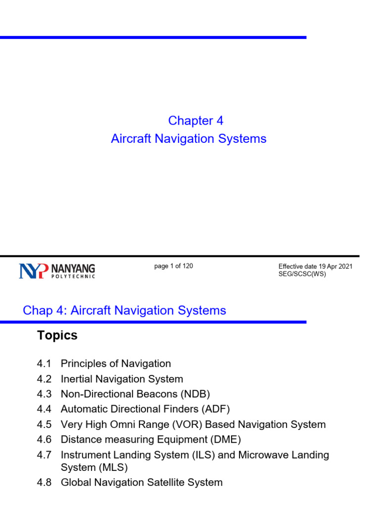 Chap4 Aircraft Navigation System | PDF | Inertial Navigation System ...