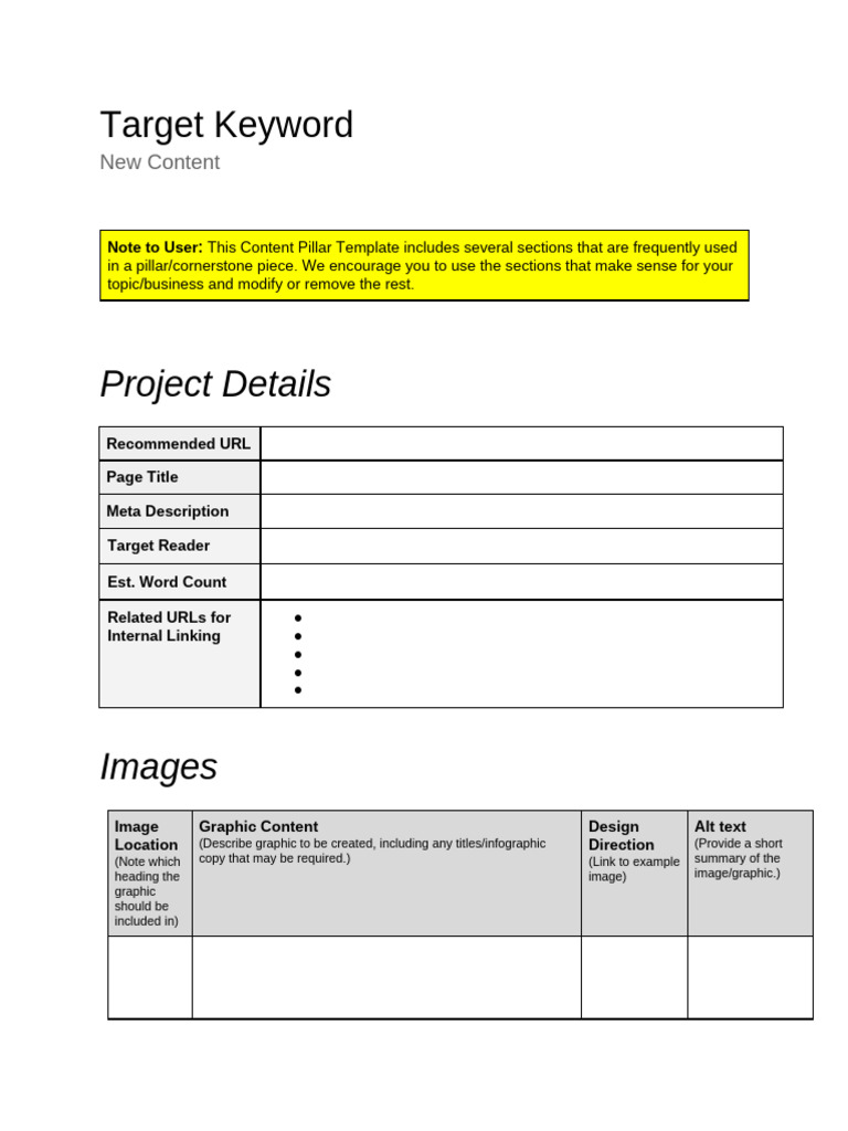 Content Pillar Template by Five Tool 1 | PDF | Information | Human ...