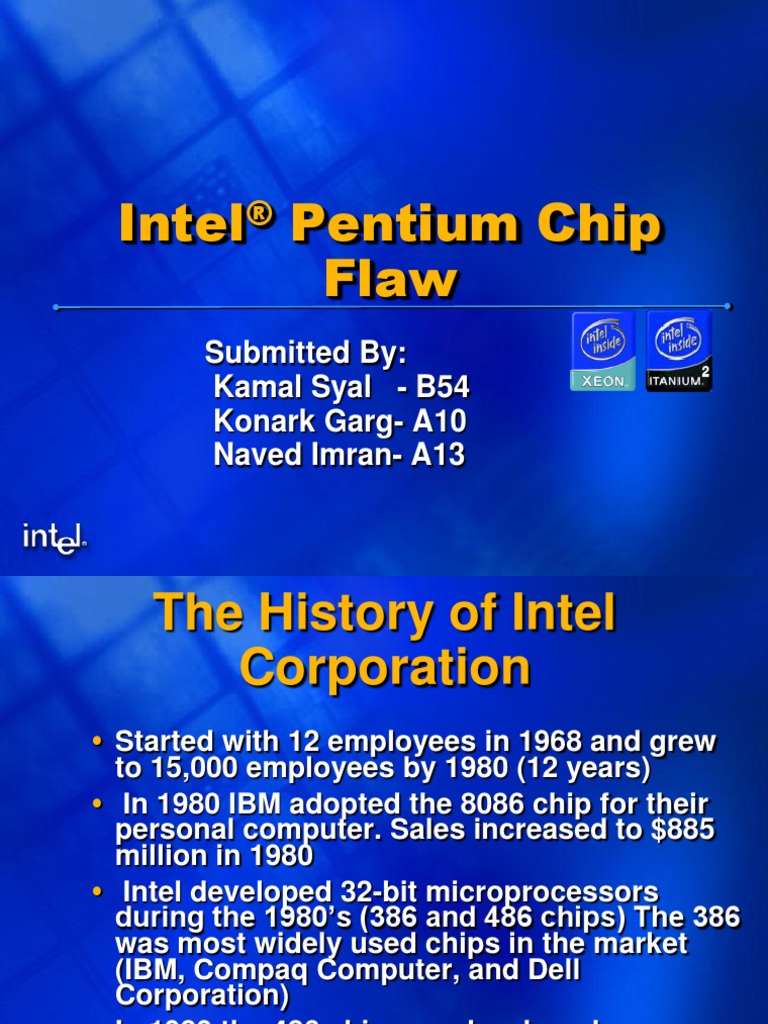 Intel ppt | Intel | Microprocessor