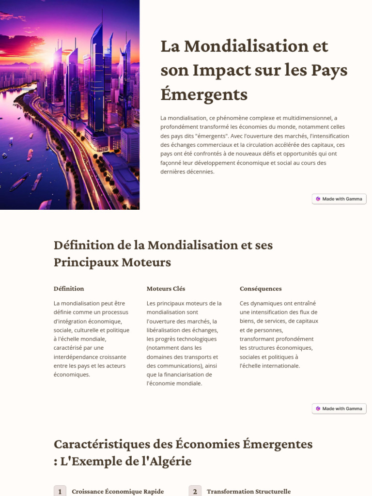 La Mondialisation Et Son Impact Sur Les Pays Emergents | PDF ...