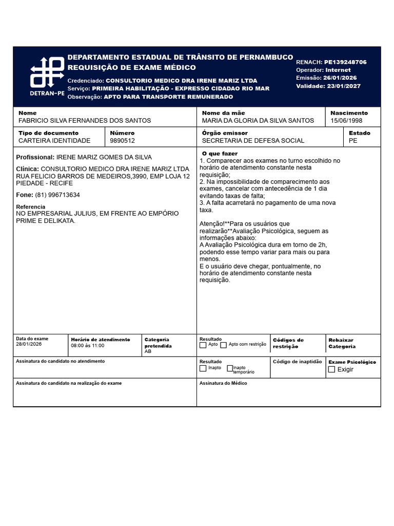 Fabricio Silva Fernandes Dos Santos- Medico (1) | PDF