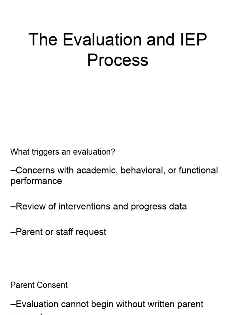 The Evaluation and IEP Process | PDF | Individualized Education Program ...