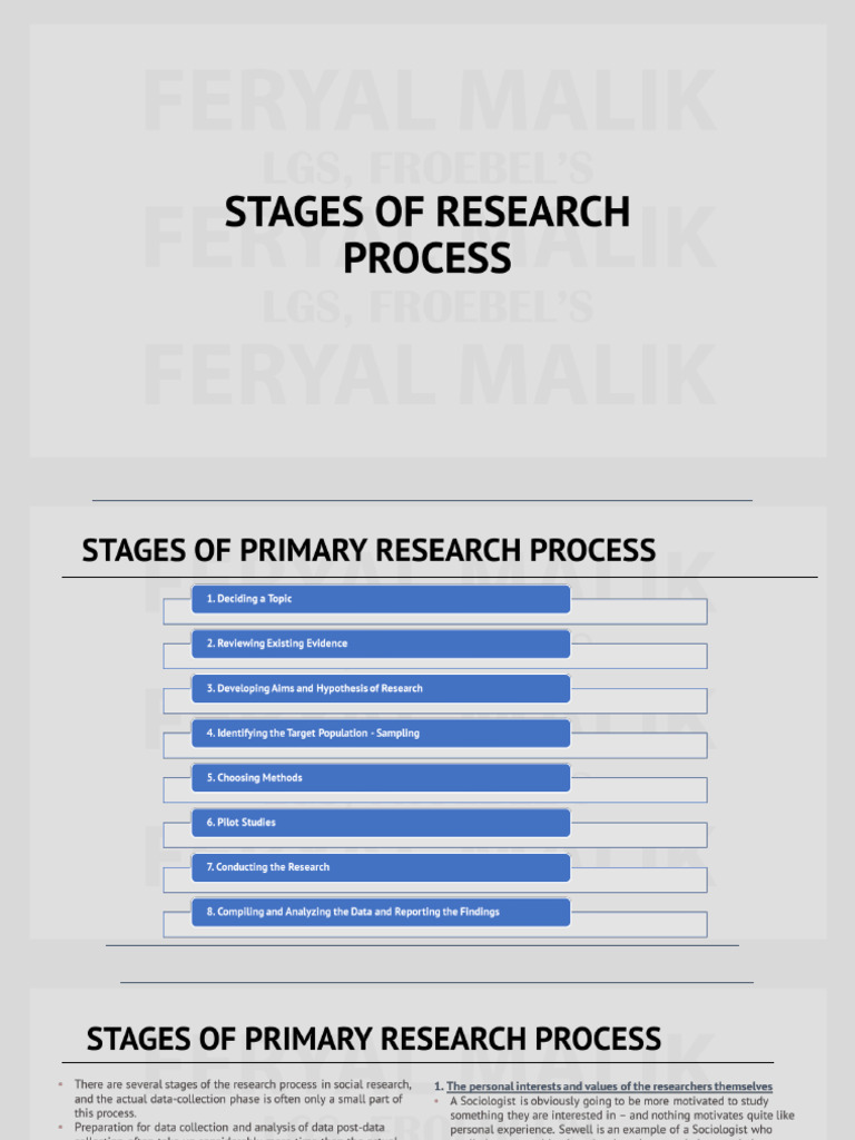 Stages of Research Process | PDF