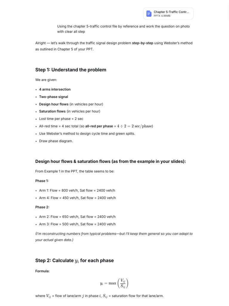 Traffic Signal Design Using Webster's Method - DeepSeek | PDF ...