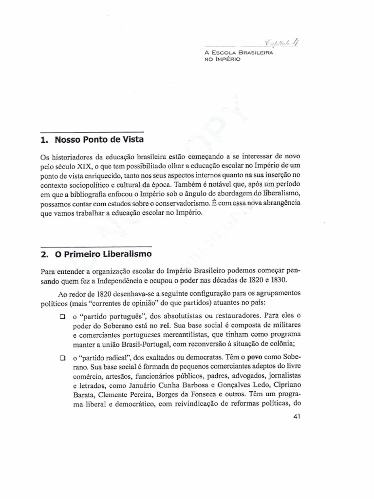 A Escola Brasileira Do Império. | PDF