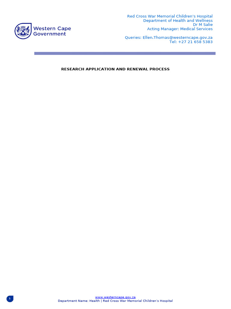 Red Cross Hospital Research Application and Renewal Process | PDF ...