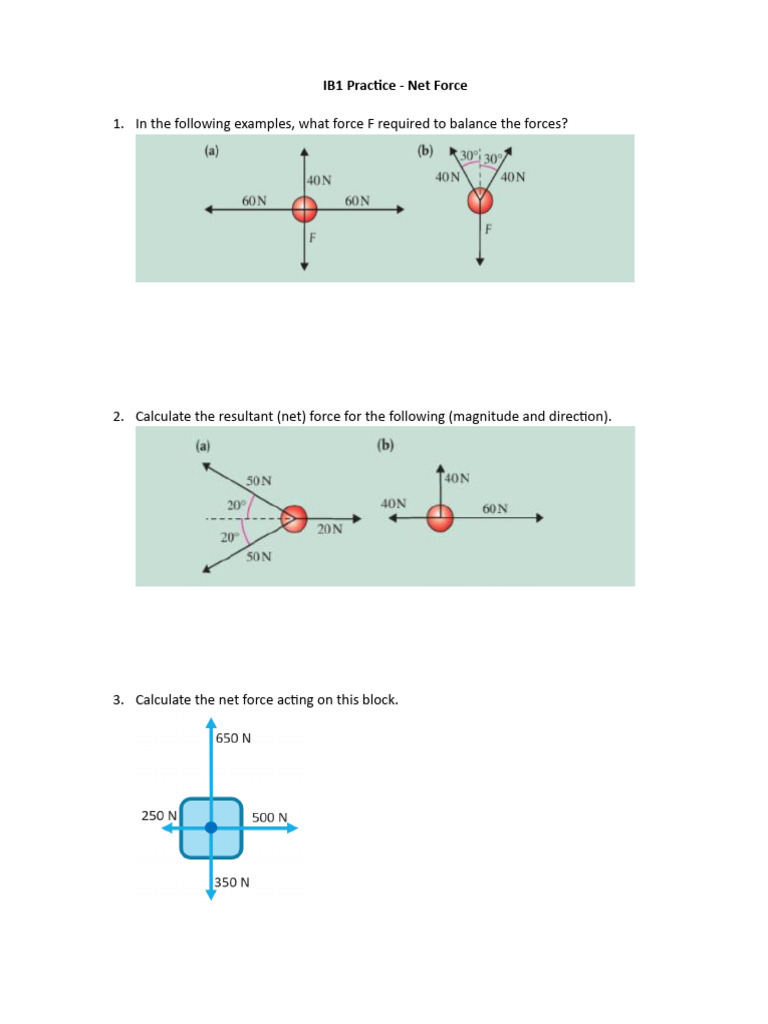 Net Force Practice | PDF