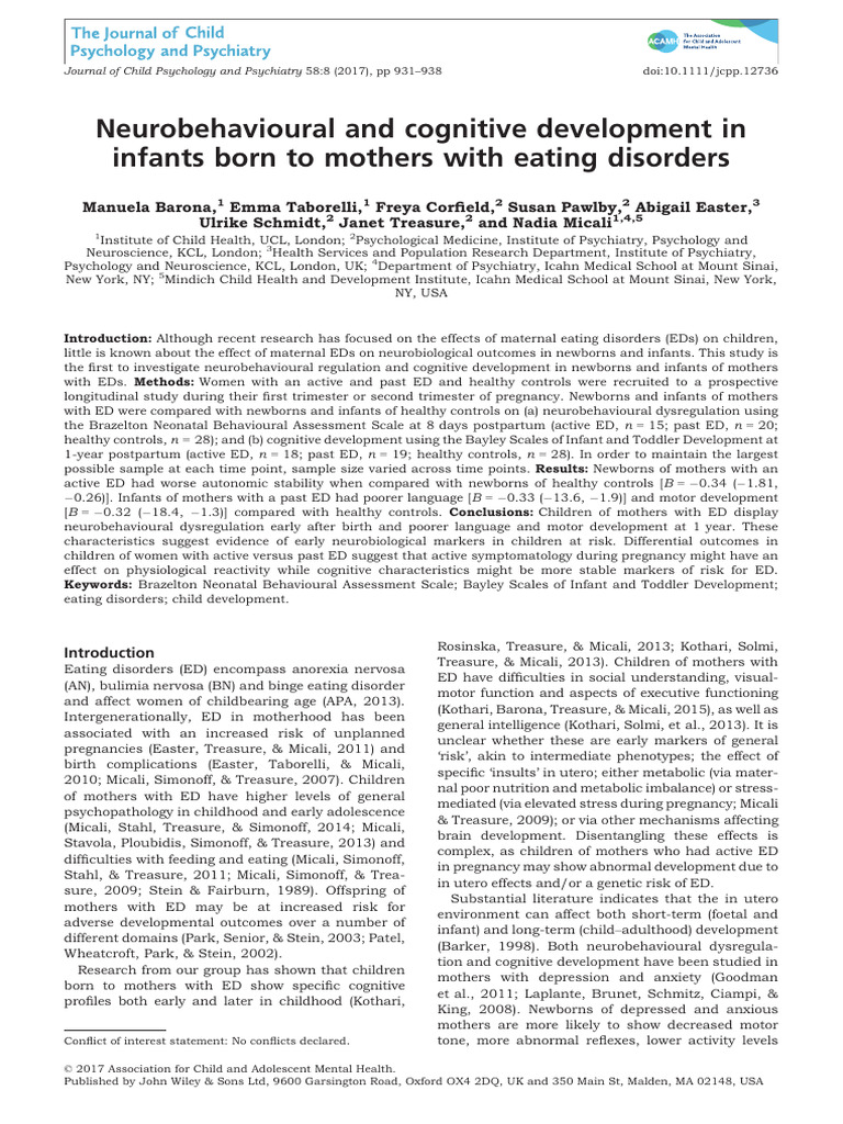 Neurobehavioural and Cognitive Development | PDF | Child Development ...