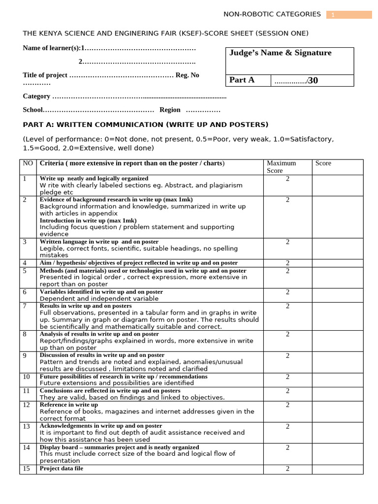 4b. New Marking Scheme-Non Robotics | PDF | Data | Science