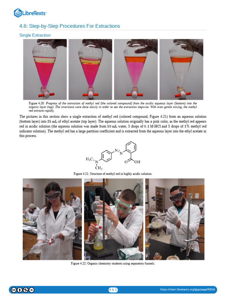 4.06 - Step-By-Step Procedures For Extractions | PDF | Emulsion | Solvent
