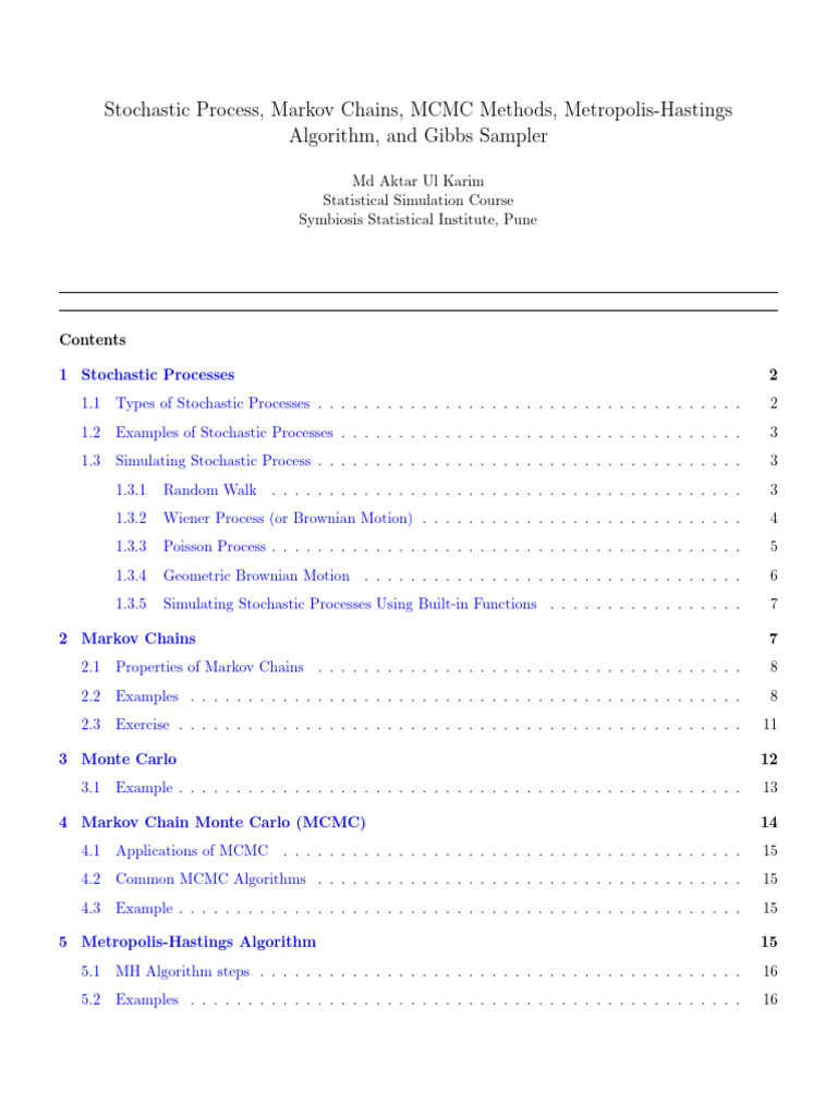 MCMC pdf 5 | PDF | Stochastic Process | Stationary Process
