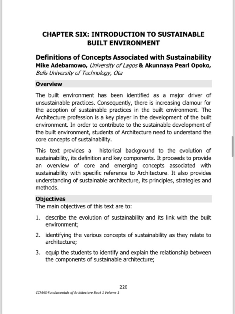 Introduction To Sustainable Built Environment | PDF