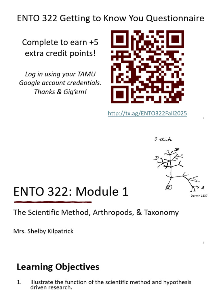 4.scientific Method Arthropods Taxonomy Kilpatrick Fall 2025 NoQs | PDF ...