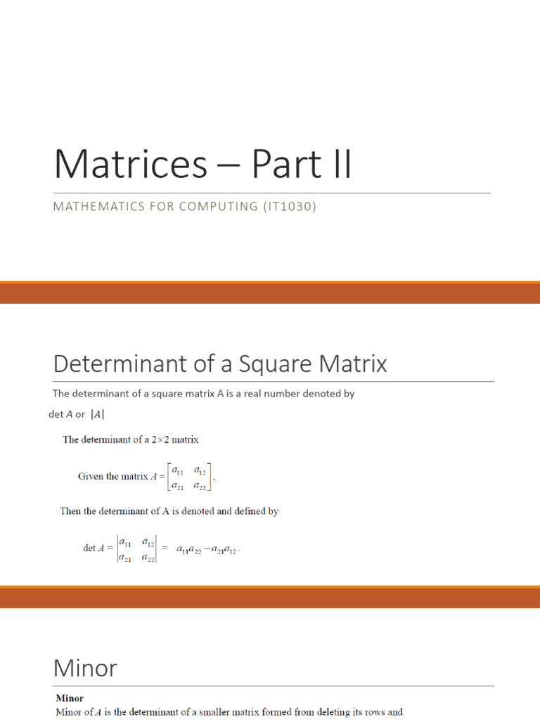 MC - Lecture Slides - 10Matrices | PDF
