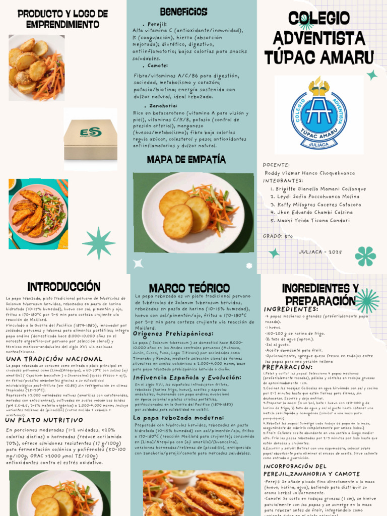 Folleto Tríptico Proyecto Educativo Infantil Collage Ilustrado Turquesa ...