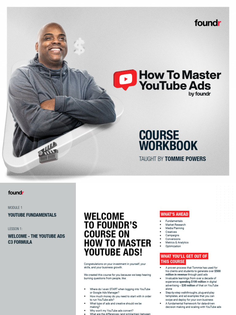 YouTube Ads Course Foundr WORKBOOK Full | PDF | You Tube | Marketing