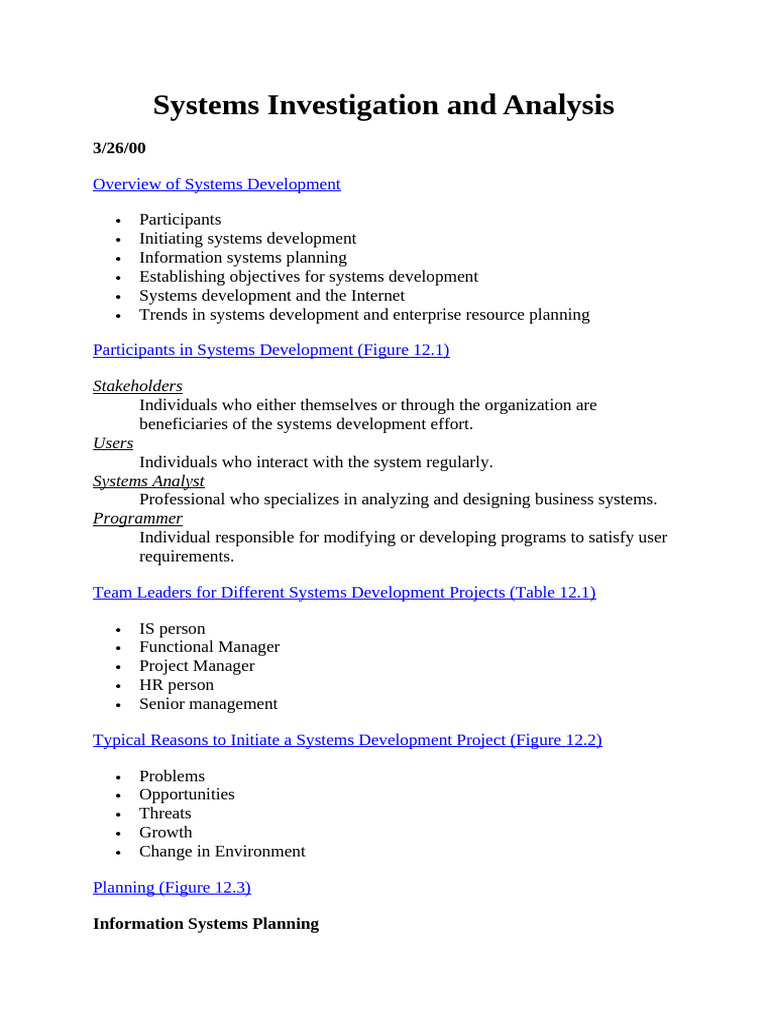 Systems Investigation and Analysis | PDF | Software Development Process | Net Present Value