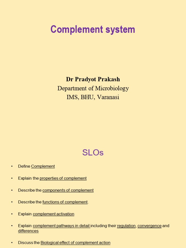 Lecture - Complement System - Dec 2025 | PDF | Complement System ...