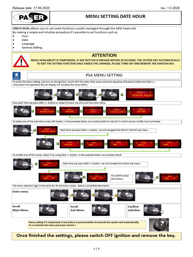 NV Unico Dual Menu Setting Eng 1.0 2020 | PDF | Menu (Computing ...