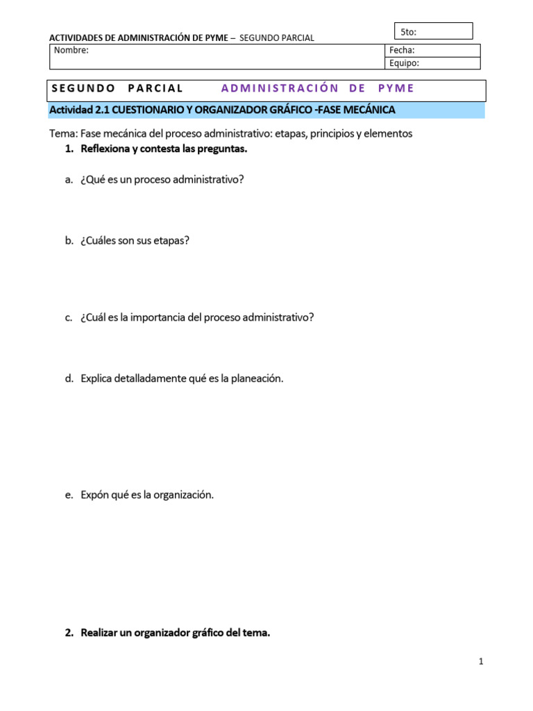 2025-Actividades 2.1 y 2.2 -2doparcial- Adm Pyme | PDF
