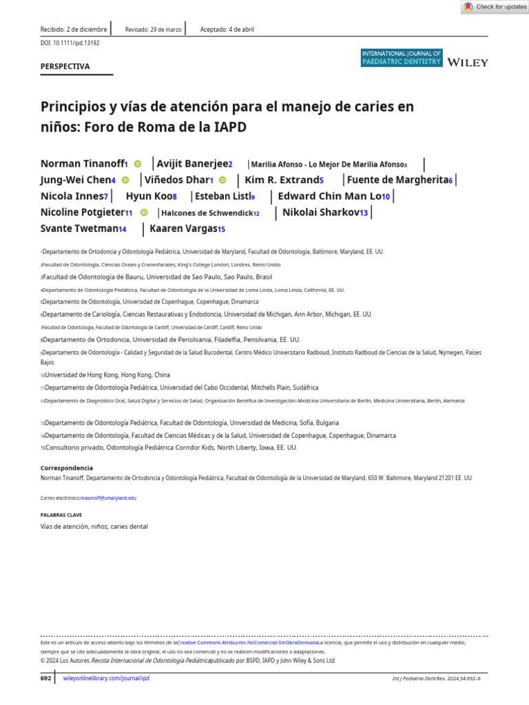 Principles and Care Pathways for Caries Management in Children IAPD ...