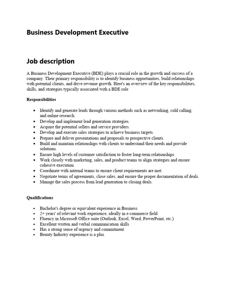 Business Development Executive | PDF