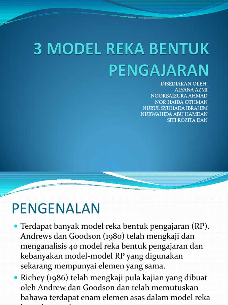 3 Model Reka Bentuk Pengajaran | PDF