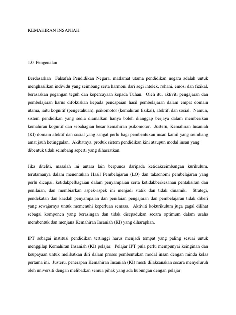 Kemahiran Insaniah | PDF