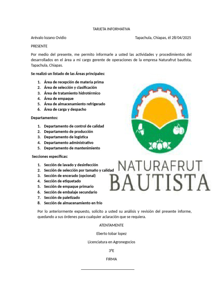 Tarjeta Informativa | PDF