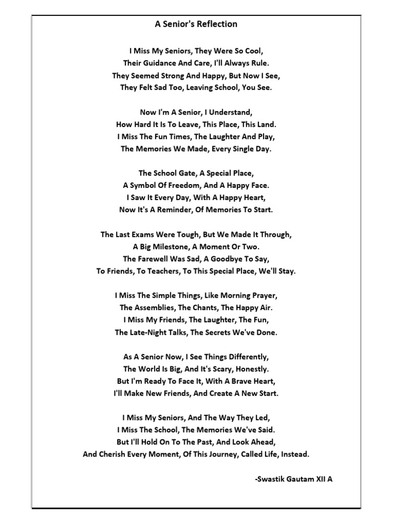 A Senior's Reflection | PDF
