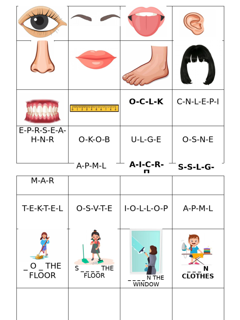 Guess Part of Body - Noun-Verbs | PDF