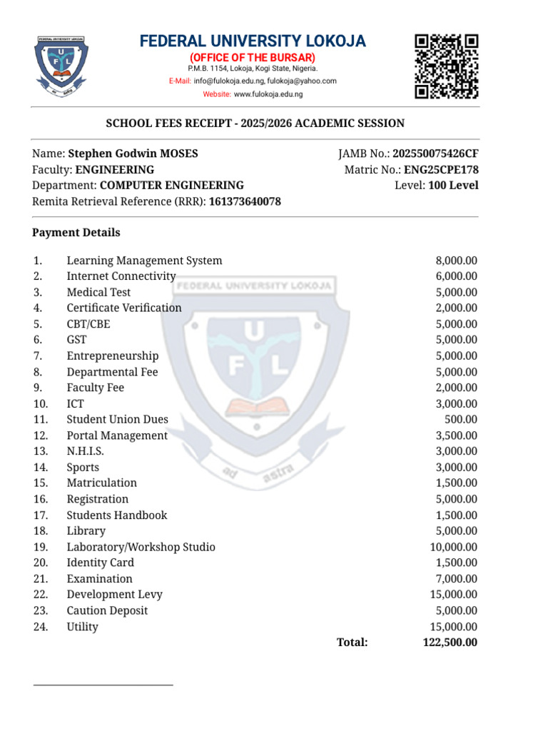 ENG25CPE178 - School Fees Receipt | PDF | Chess Openings | Chess