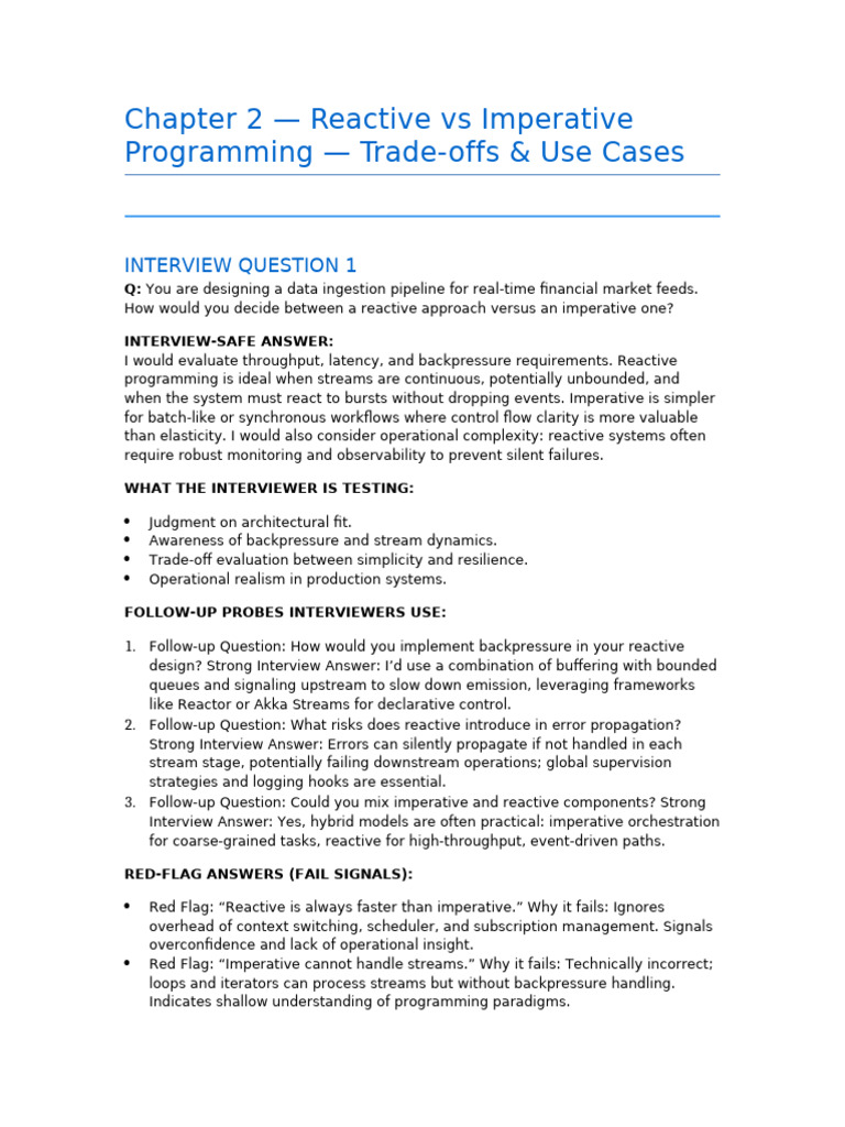 9 Reactive Vs Imperative Programming Trade Offs Use Cases Interview ...