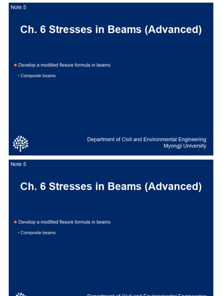 Chapter 06 Deflection of Beams_student | PDF | Bending | Beam (Structure)