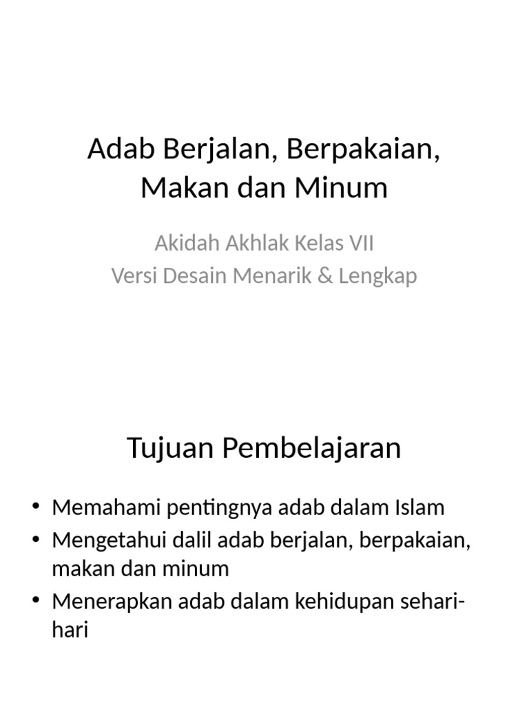 Adab Islam Desain Menarik Lengkap | PDF