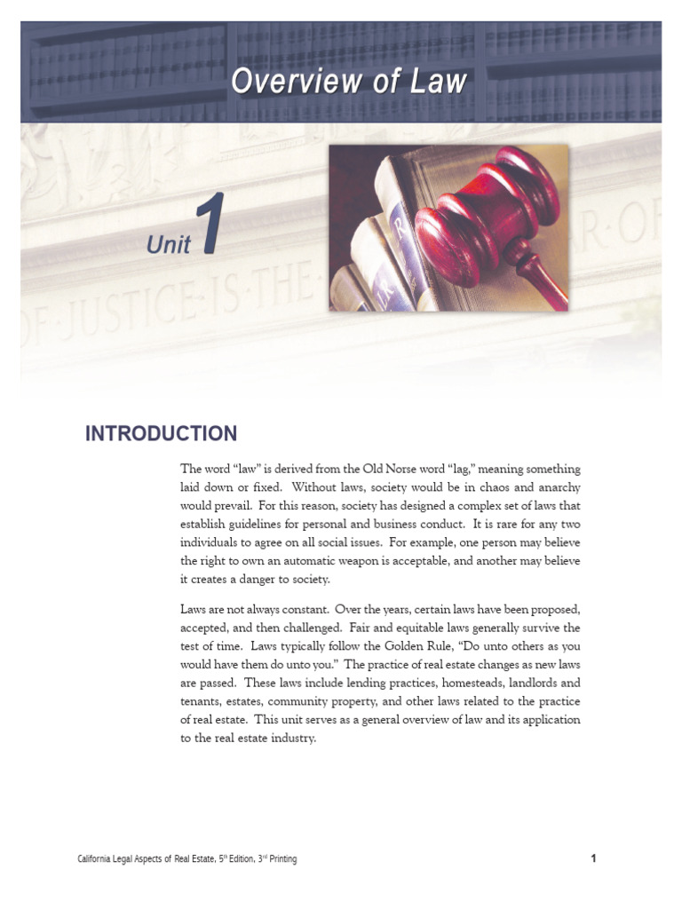 Unit 1 - Overview of Law | PDF | Legal Remedy | Precedent