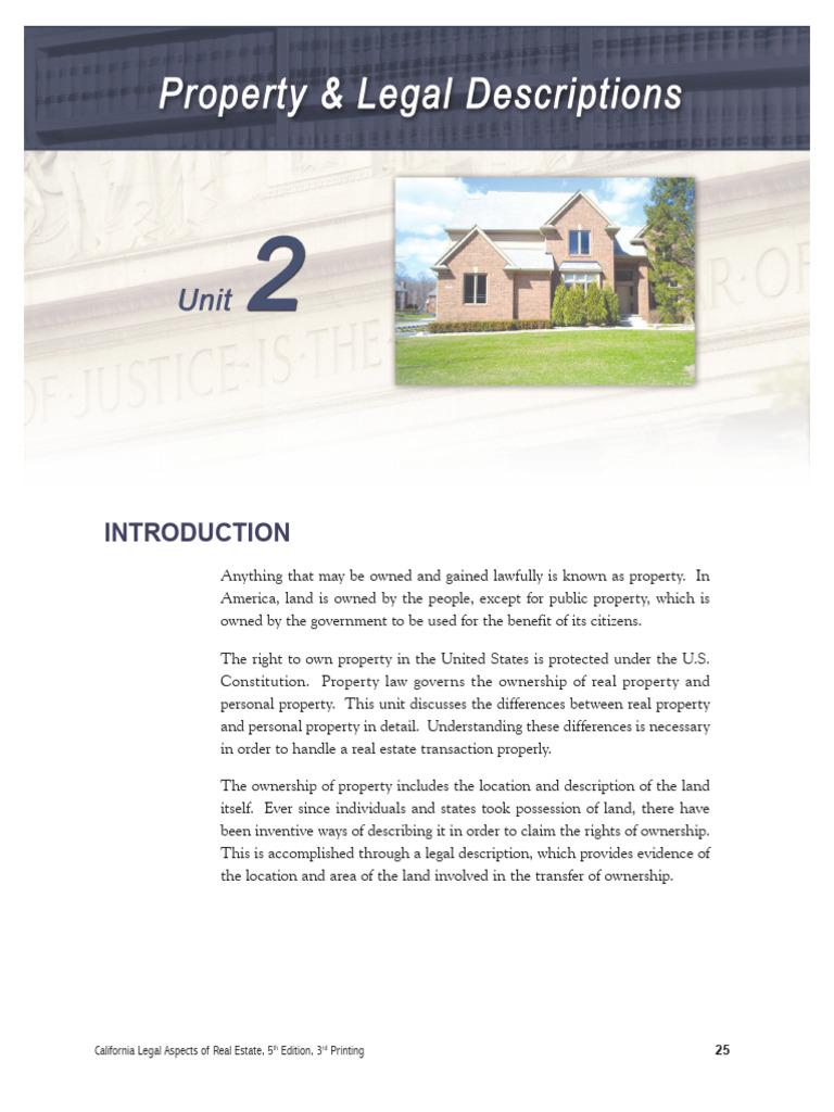 Unit 2 - Property & Legal Descriptions | PDF | Surveying | Water Right