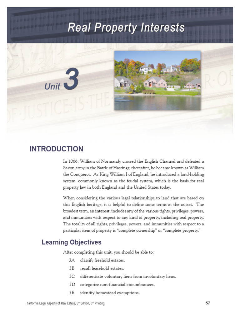 Unit 3 - Real Property Interests | PDF | Lease | Mortgage Law