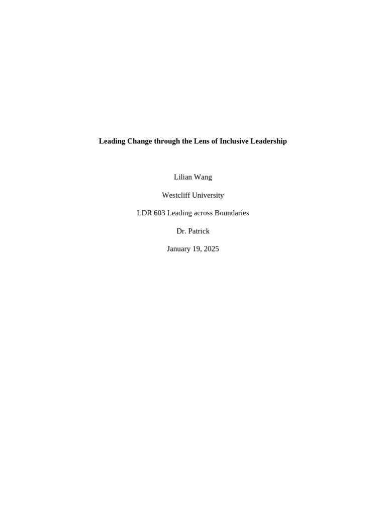 Leading Change Written Research Activity | PDF | Leadership | Disability