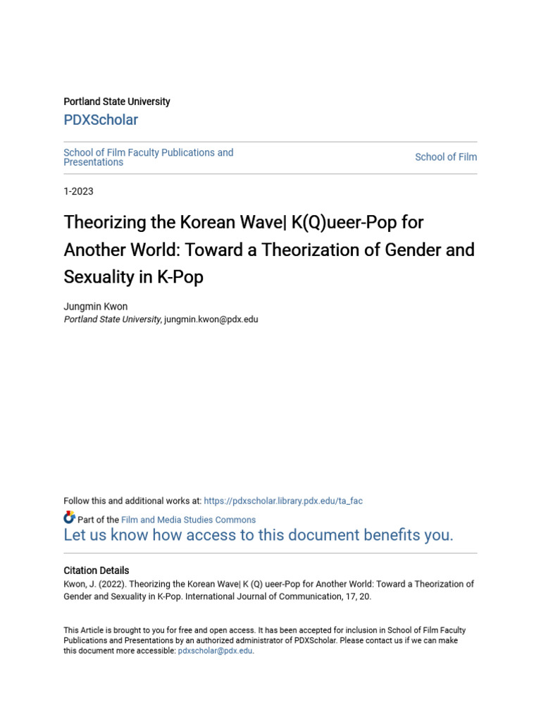 Theorizing the Korean Wave_ K(Q)ueer-Pop for Another World_ Towar | PDF ...