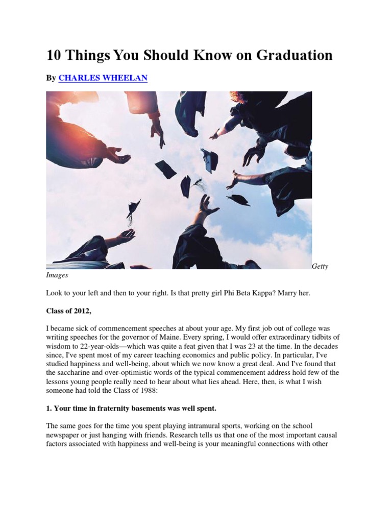 10 Things You Should Know On Graduation | PDF