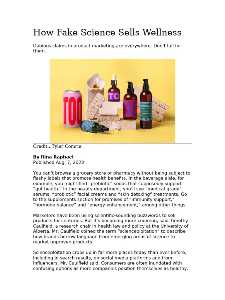 How Fake Science Sells Wellness | PDF | Dietary Supplements | Health Care