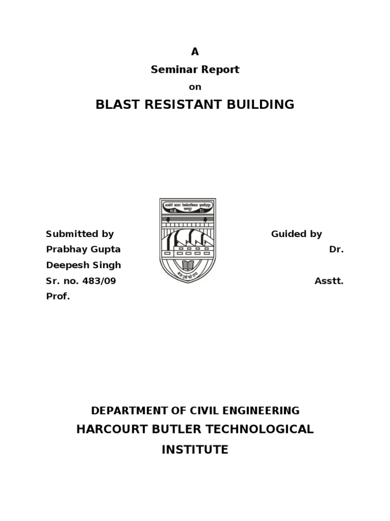 REPORT On Blast Resistant Building | PDF | Explosion | Shock Wave