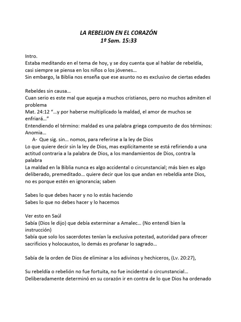 LA REBELION EN EL CORAZÓN | PDF | Dios | Creencia religiosa y doctrina