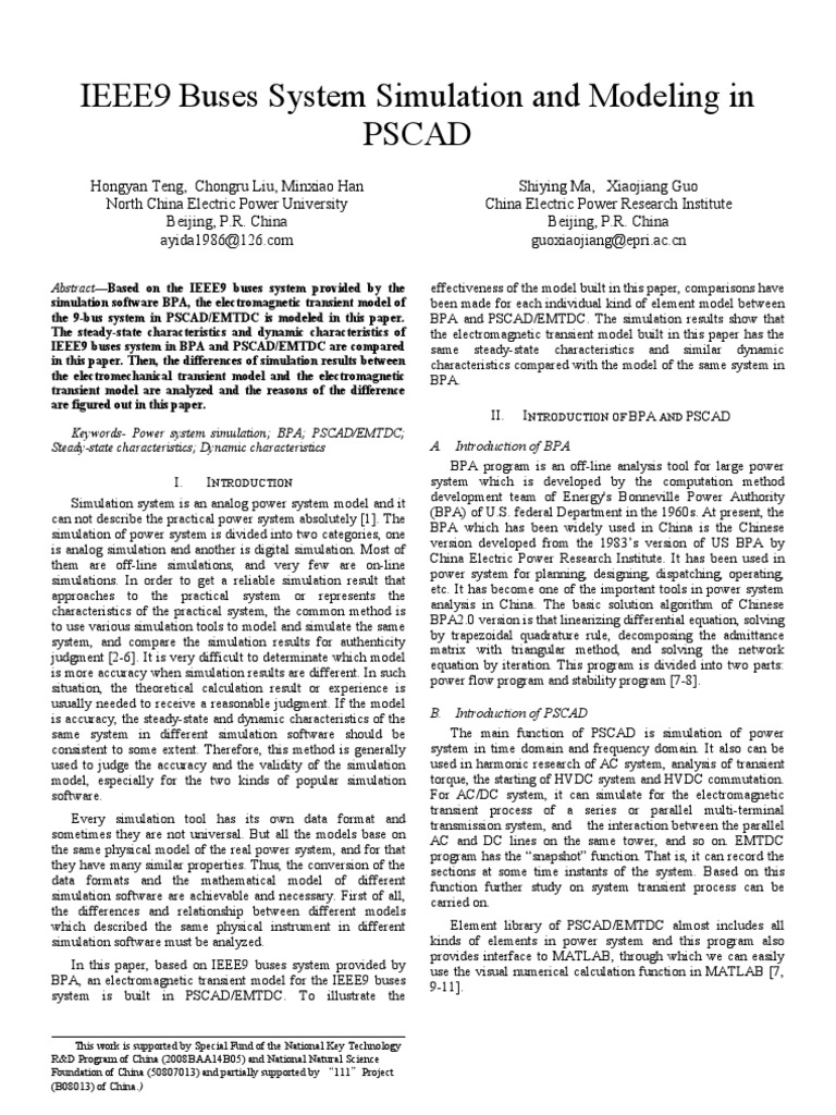 IEEE9 Buses System Simulation and Modeling in PSCAD | PDF | Electric ...