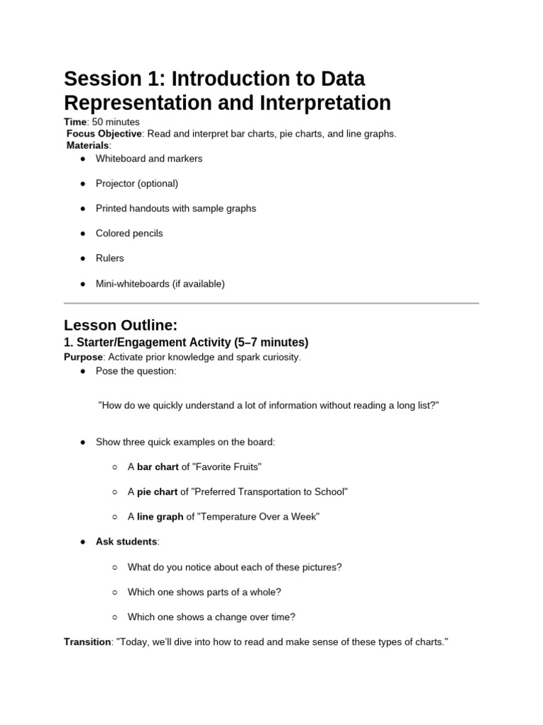Session 1_ Introduction to Data Representation and Interpretation | PDF ...