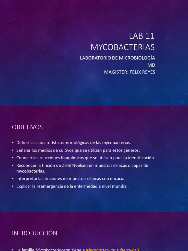 Lab 11 Mycobacterium | PDF | Mycobacterium | Tuberculosis